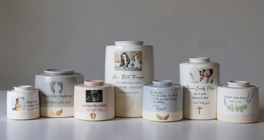 custom infant and child urns – modern pottery urn