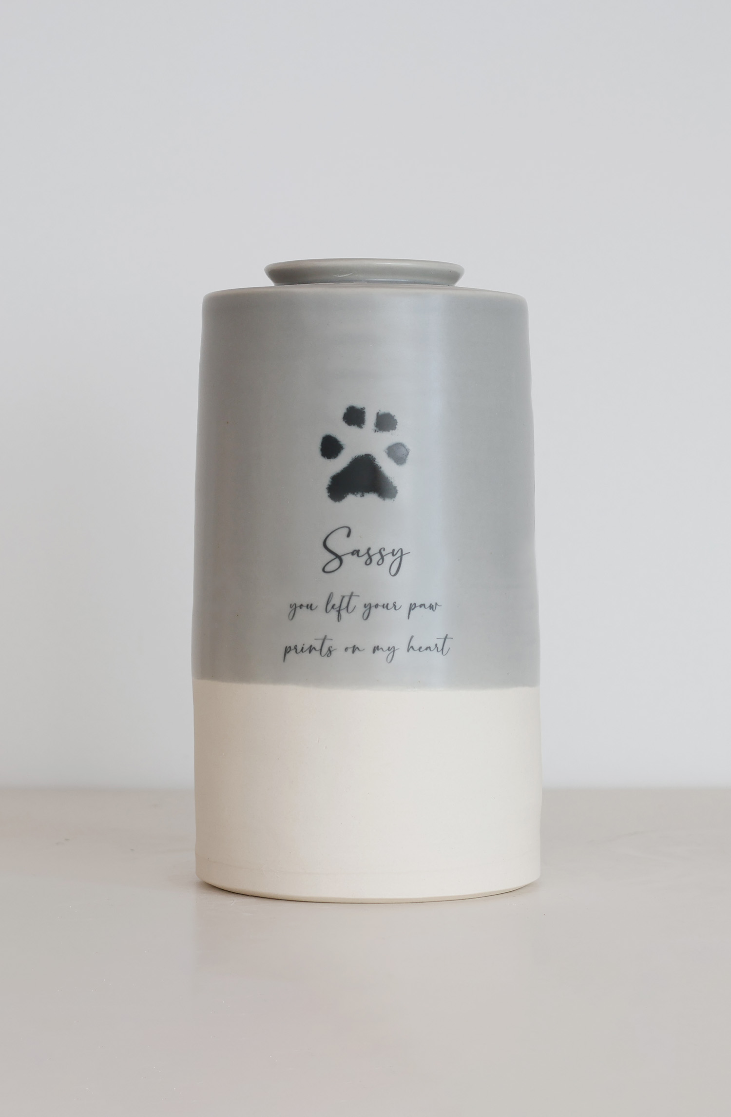 Extra Large Tall Size Urn. Pet Cremation Urn with Custom Paw Image ...