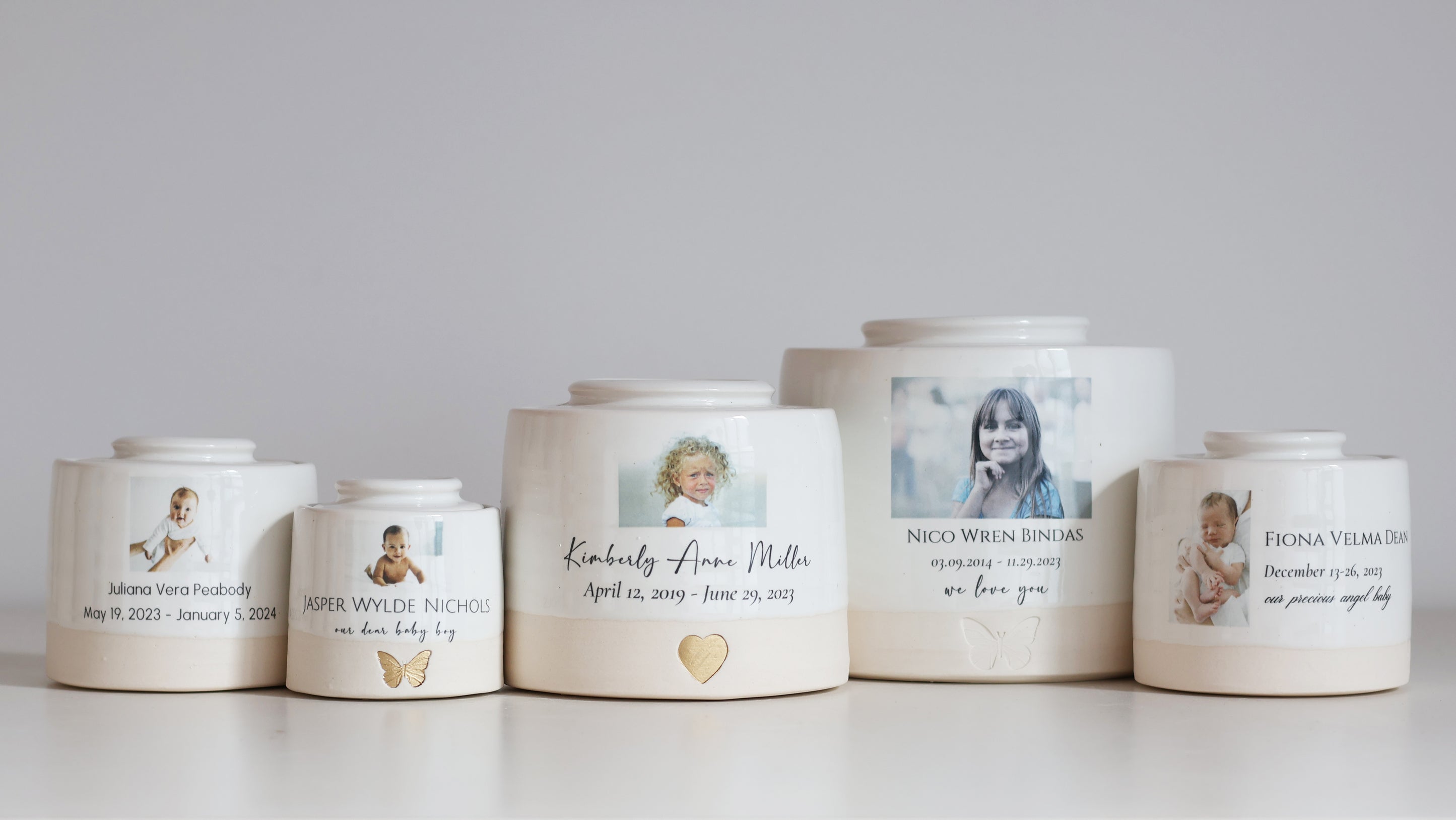 Handmade Custom Photo Infant Urn – modern pottery urn