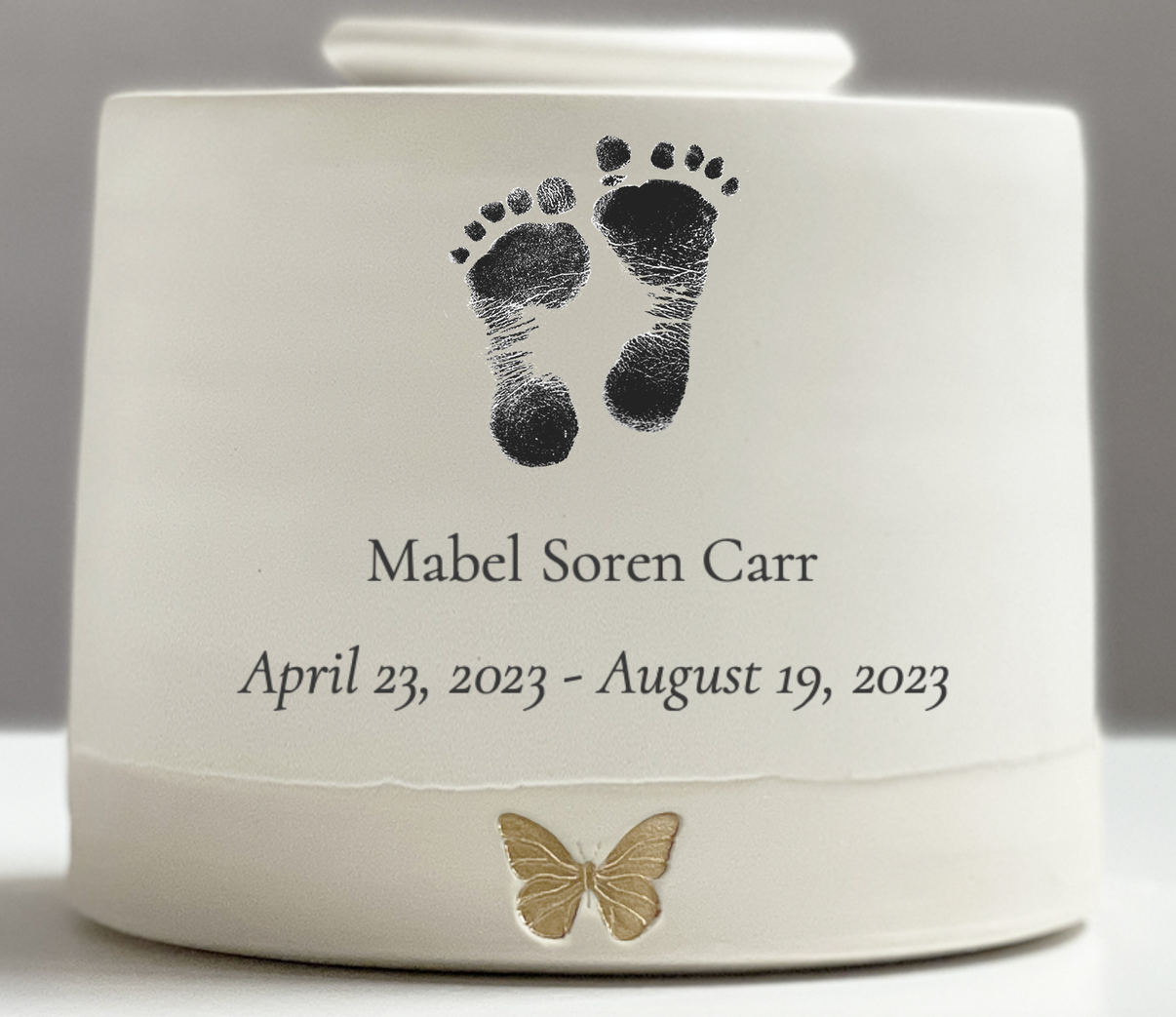 Handmade Custom Infant Urn and Child Urn with footprint – modern ...
